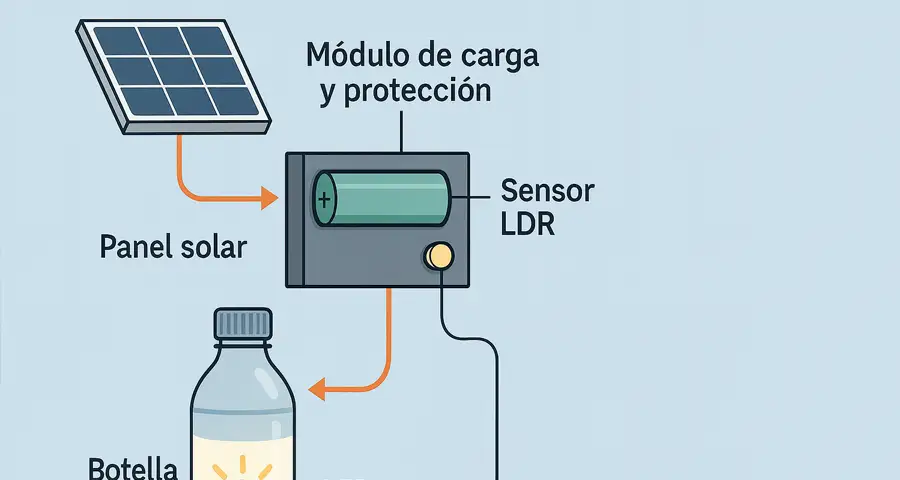 Lámpara solar casera con botellas recicladas: guía paso a paso